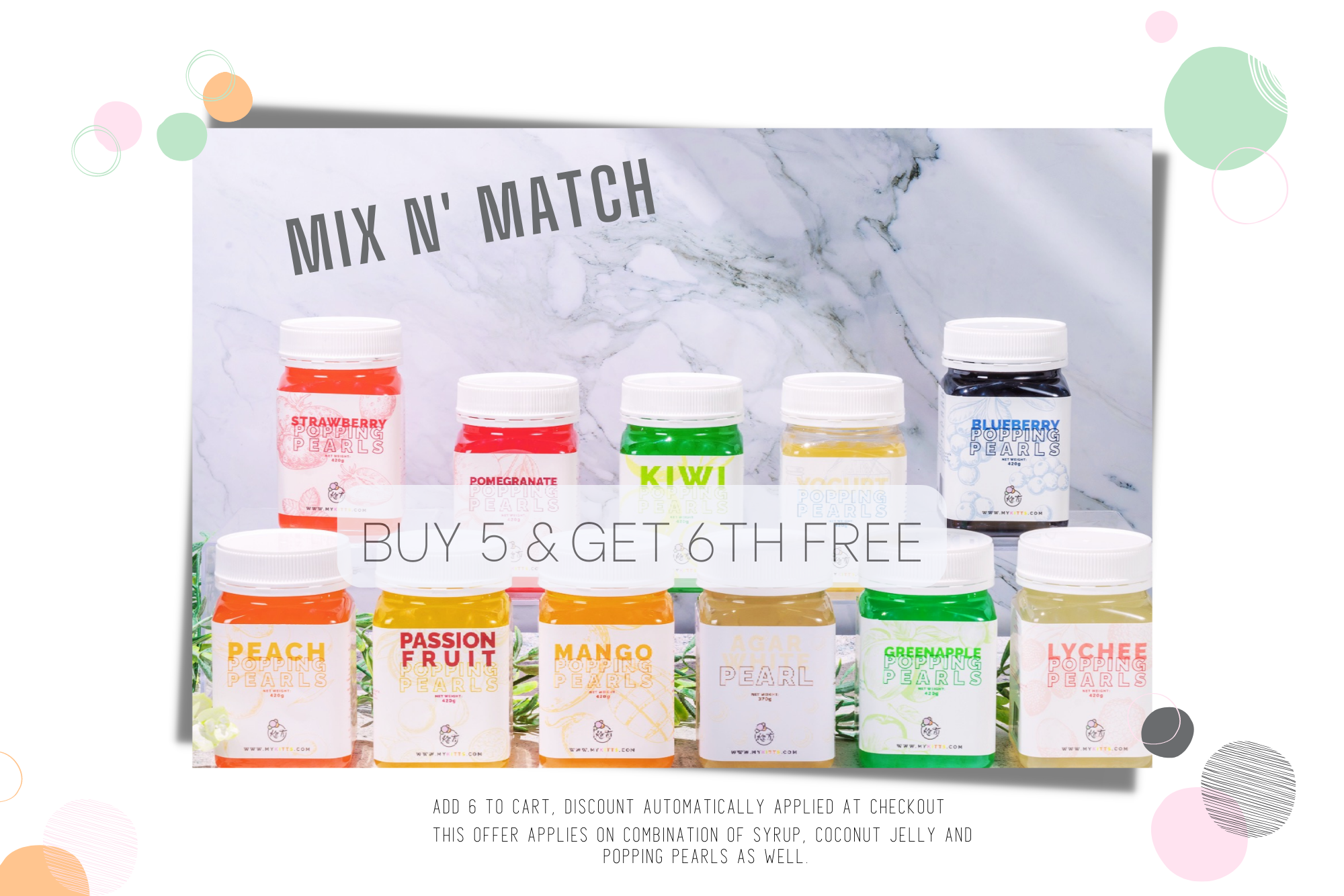 Lychee Popping Pearls 420g - Delicious toppings for all bubble tea ...